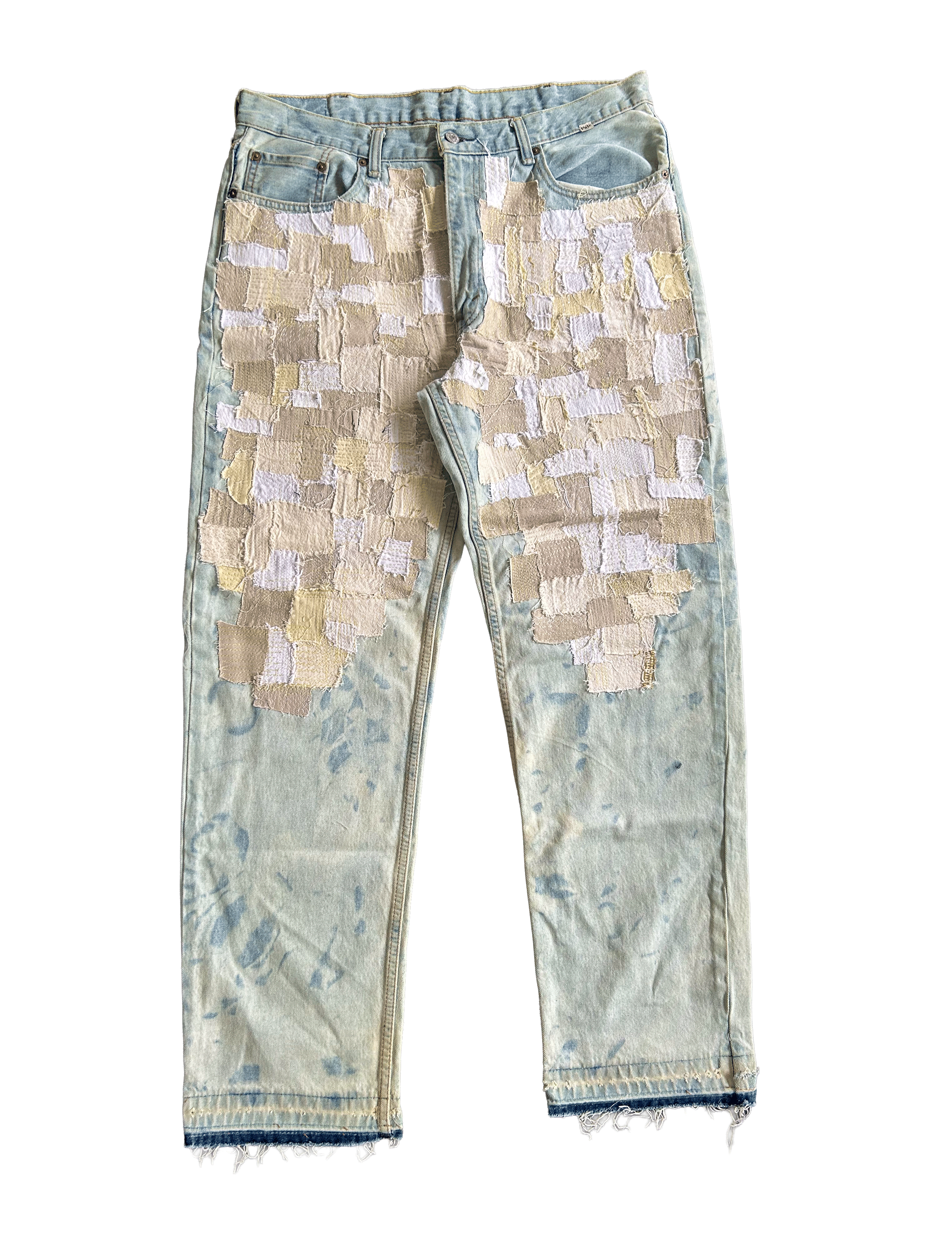 WHITE THIGH PATCHWORK DENIM – Pale u.s.a