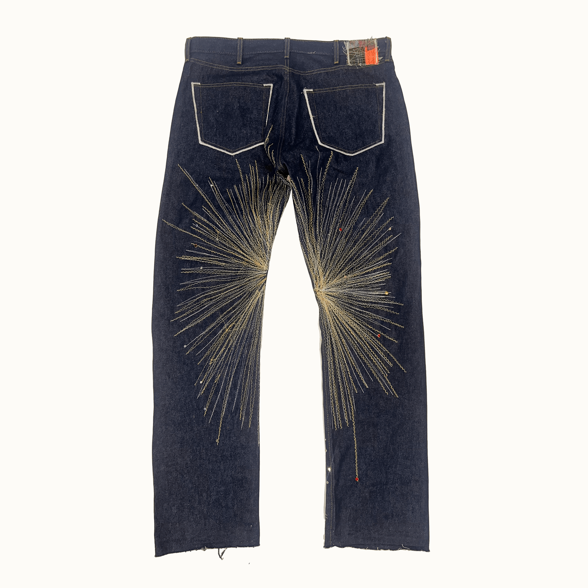 CLUSTER THIGH RIVETWORK DENIM – Pale u.s.a